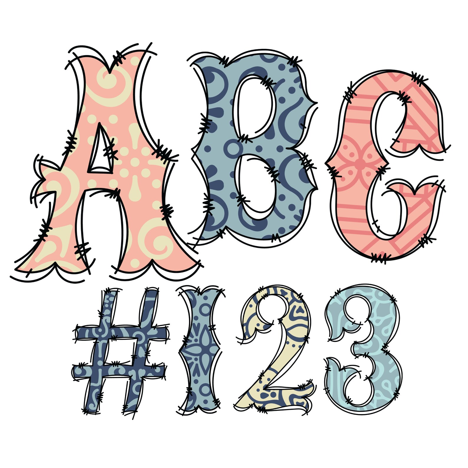 Digital Download Western Doodle Fun Pattern 2 Fill PNG | Etsy