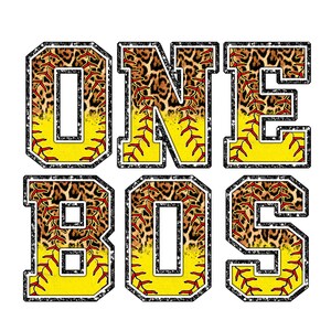Softball Letters PNG With Leopard and Ball Stitching Background Pattern ...