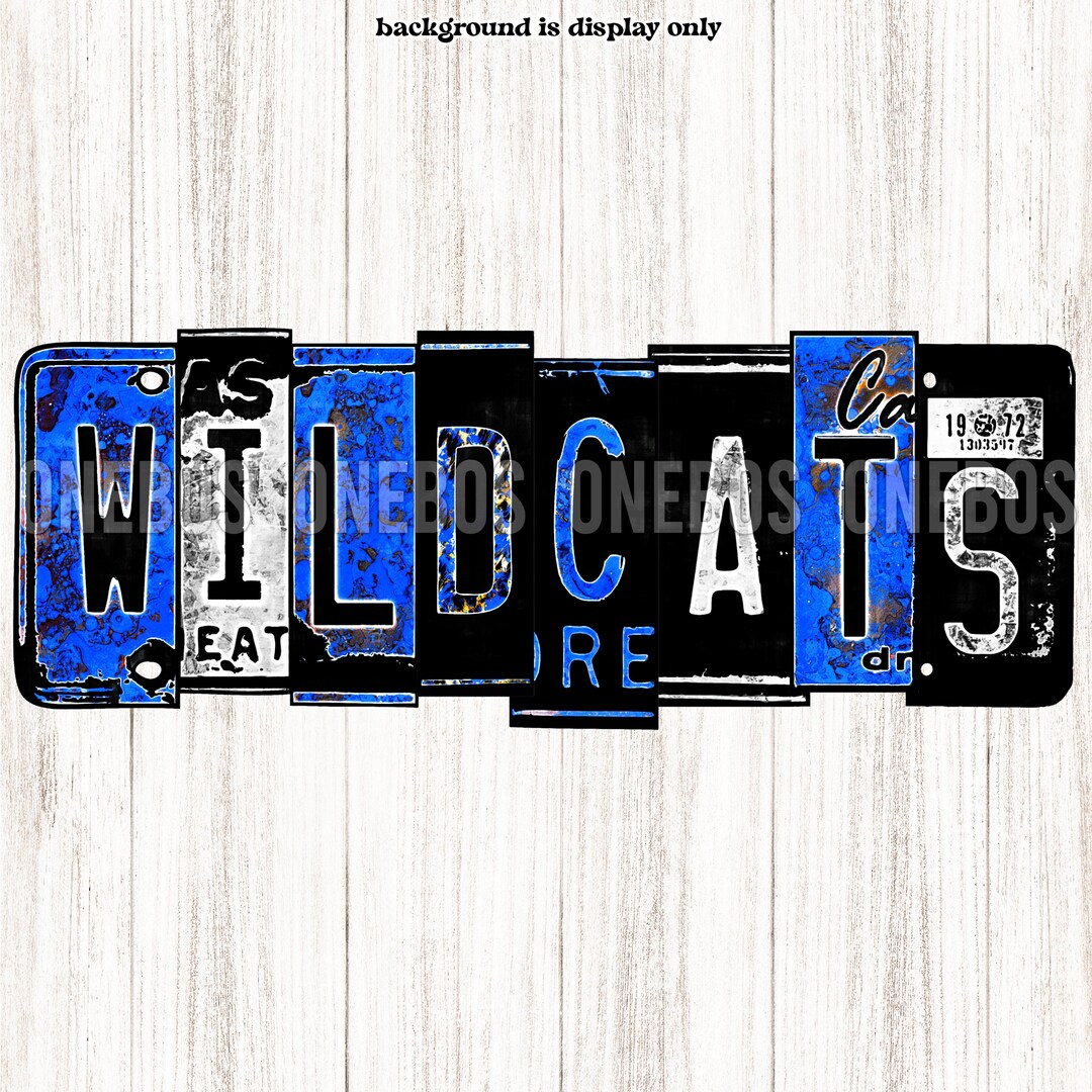 Wildcats PNG, Royal, Leopard, White, Black, Watercolor License Plate ...