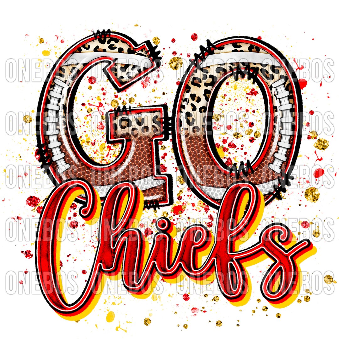 Go Chiefs PNG, Digital Download Clipart Design With Doodle Football ...