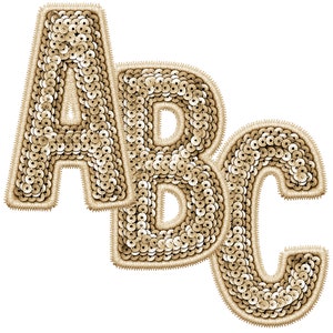 Digital Vegas Gold Sequin Alphabet, Faux Realistic Lined Sequin Letters ...