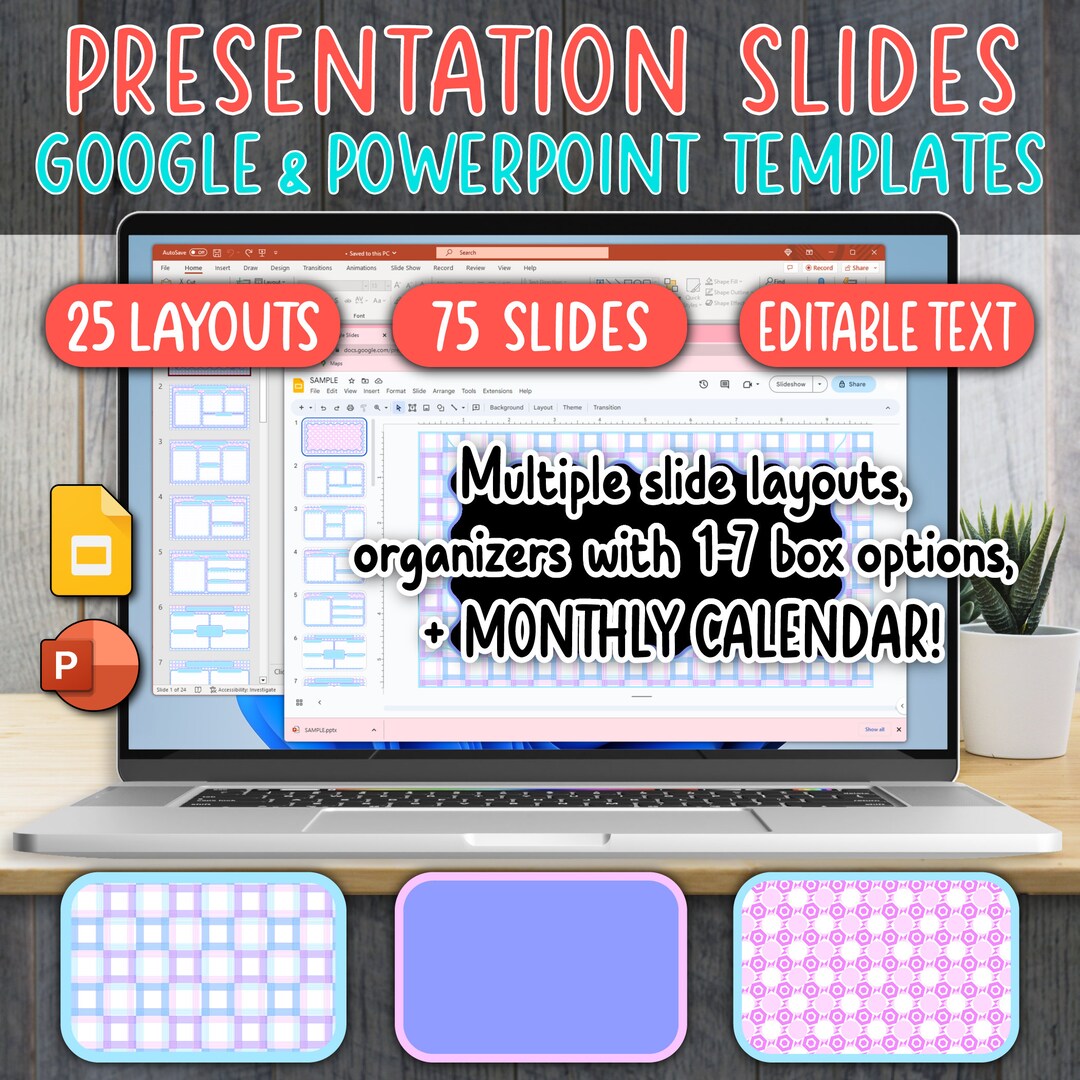 Google Slide & Powerpoint Templates editable Teacher - Etsy