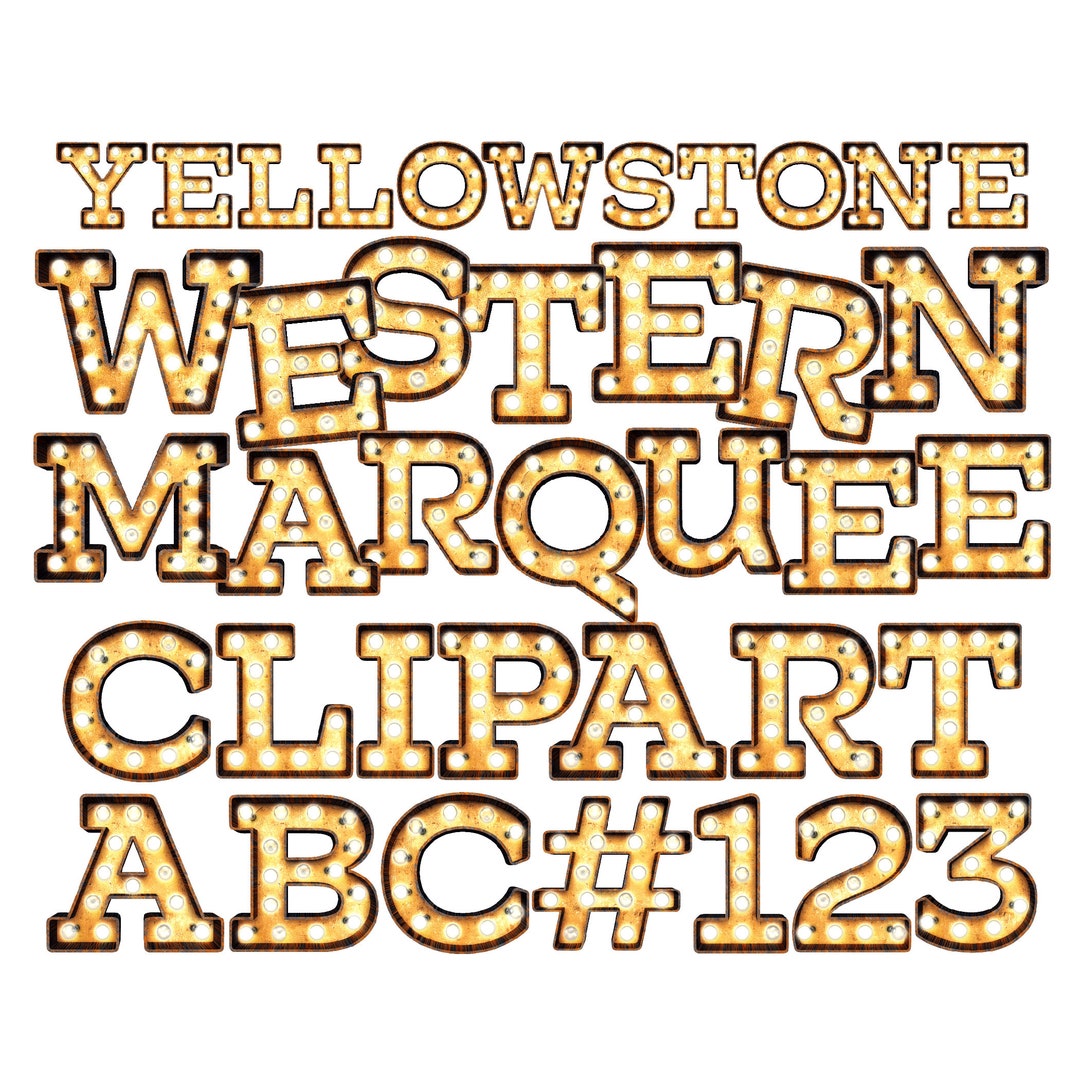 Yellowstone Clipart | Digital Download Alphabet and Numbers Bundle ...