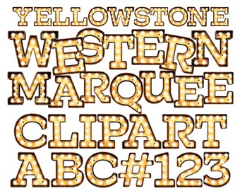 Yellowstone Clipart Digital Download Alphabet and Numbers | Etsy
