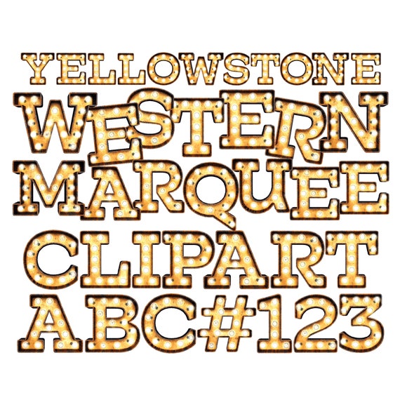 Yellowstone Clipart Digital Download Alphabet and Numbers | Etsy