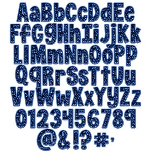 Navy Blue Sequin Alphabet, Faux Sequin Fill Letters, Faux Embroidery ...