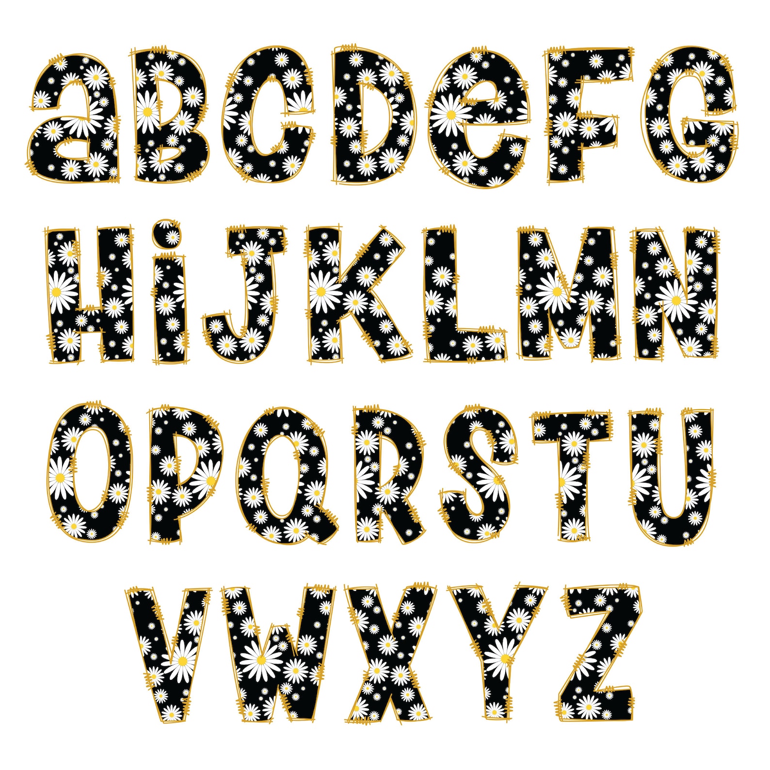 Digital Download Doodle Daisy Pattern Fill PNG Clipart | Etsy