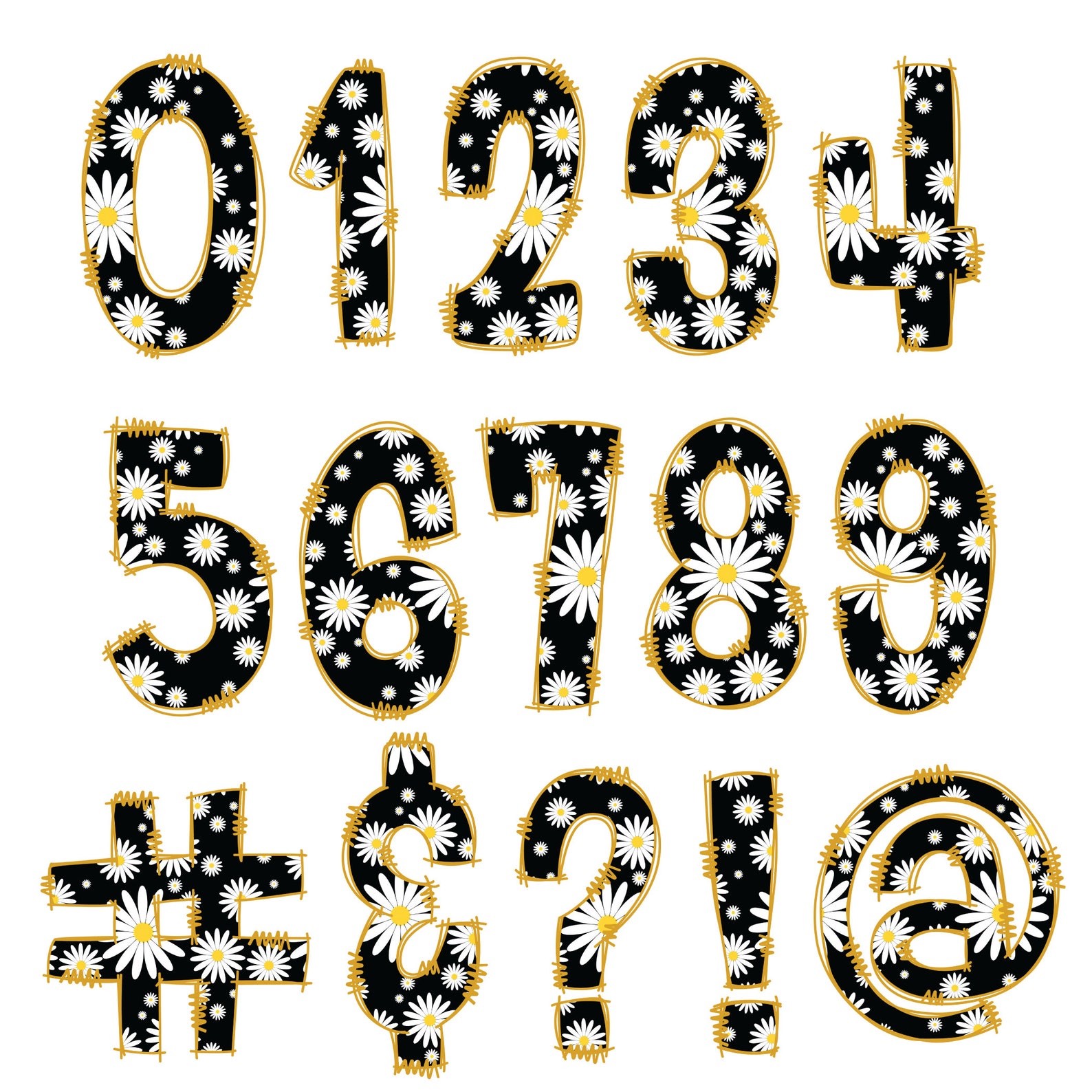 Digital Download Doodle Daisy Pattern Fill PNG Clipart - Etsy