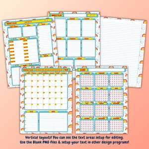 Calendar Pack - Editable Daily | Weekly | Monthly | Yearly | Rainbows ...