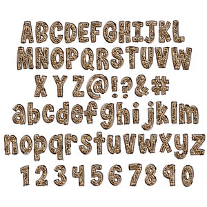 Leopard Multi Doodle Alphabet Bundle, VS3 Doodle Letters, Pink Teal ...