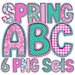 Spring Faux Embroidery PNG Alphabet Bundle, Pink Teal Alphabets With ...