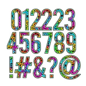 Leopard Rainbow Alphabet, Cheetah Letters and Numbers, PNG Bundle ...