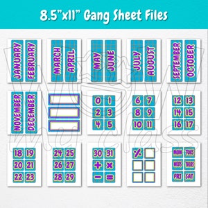 Wall Calendar - Pocket Chart for Teachers | Grid, Stripes, Polka Dots ...