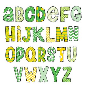 Digital Download | Doodle Green Yellow 1 Pattern Fill | PNG Clipart ...