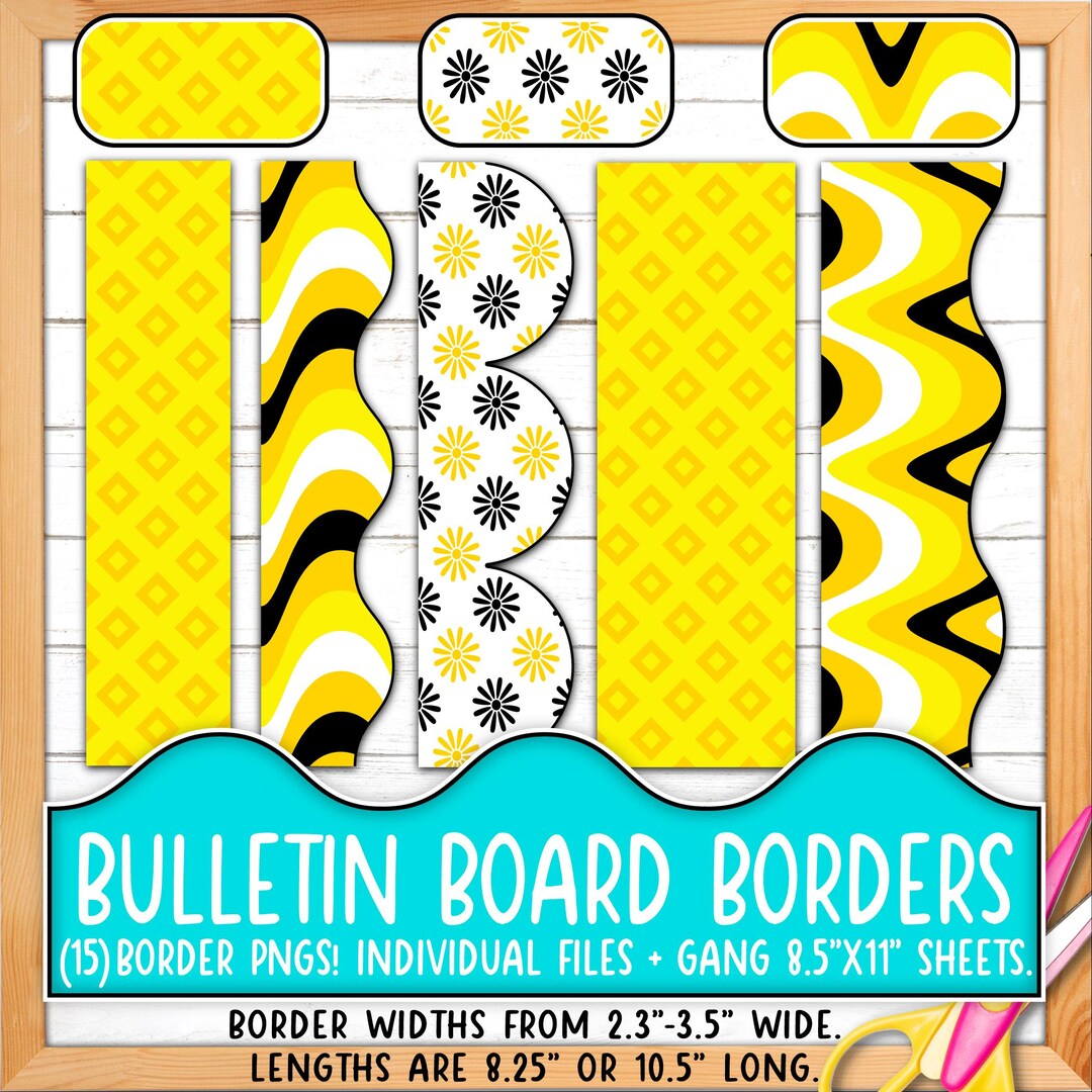Borders for Bulletin Boards | Print & Cut, Seamless | Flowers, Diamonds ...