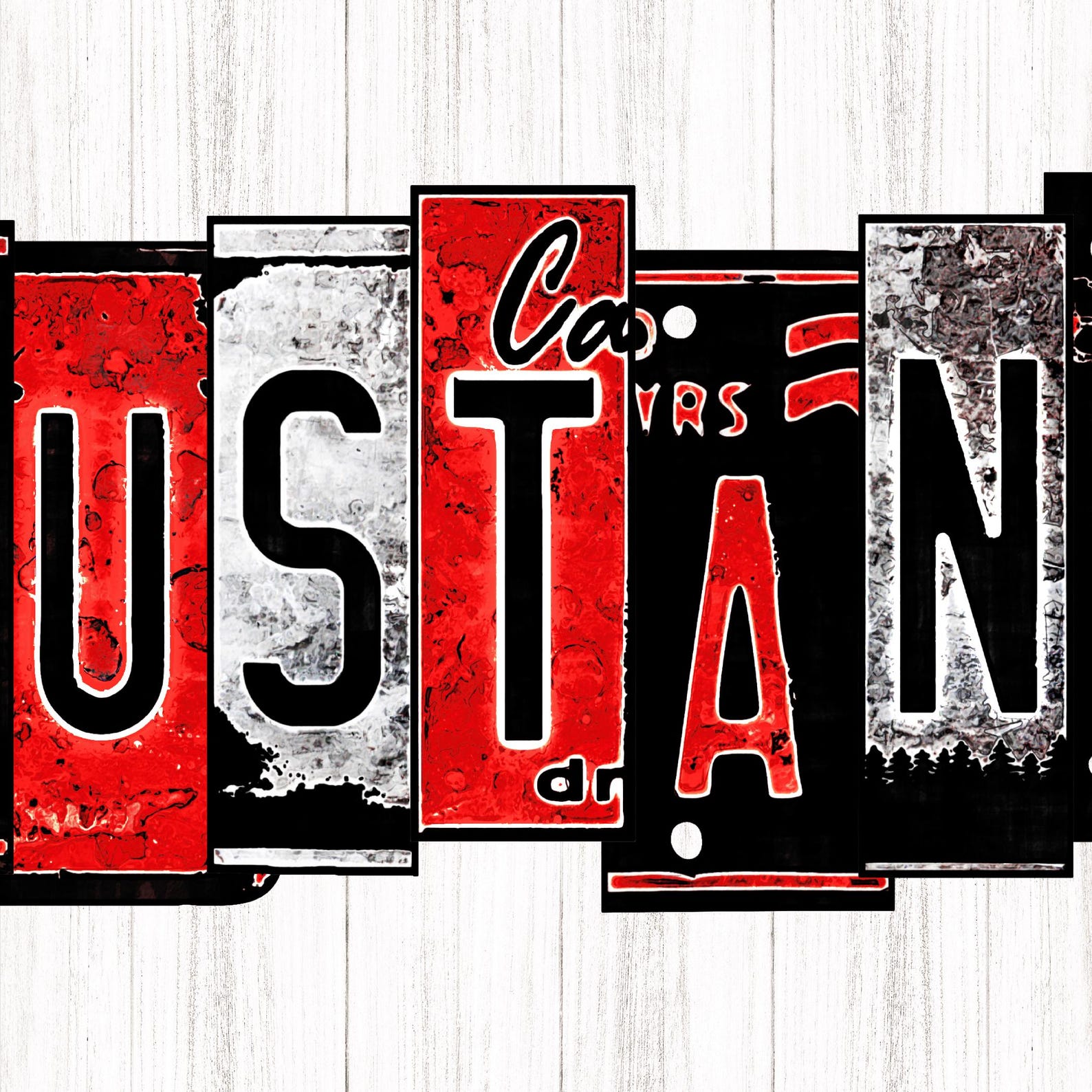 Watercolor License Plate Mustangs PNG, Black, Red, White, Grunge, Black ...
