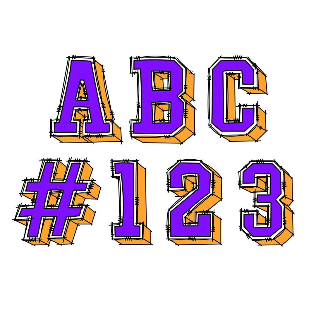 Digital Doodle | Athletic Varsity Sports College School Letters ...