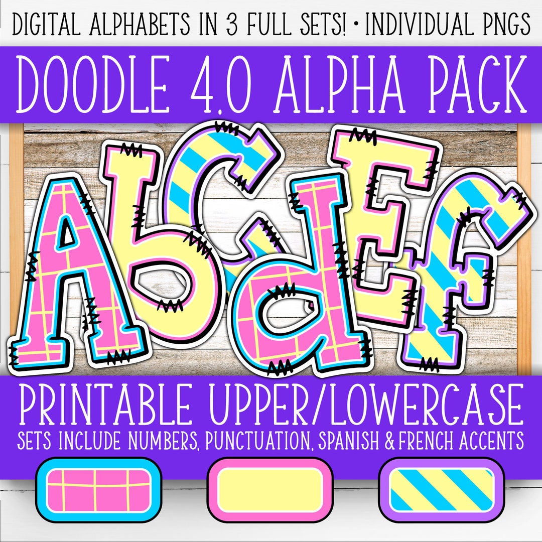 Alphabet Number Set for Boards - Doodle 4.0 | +french & Spanish ...