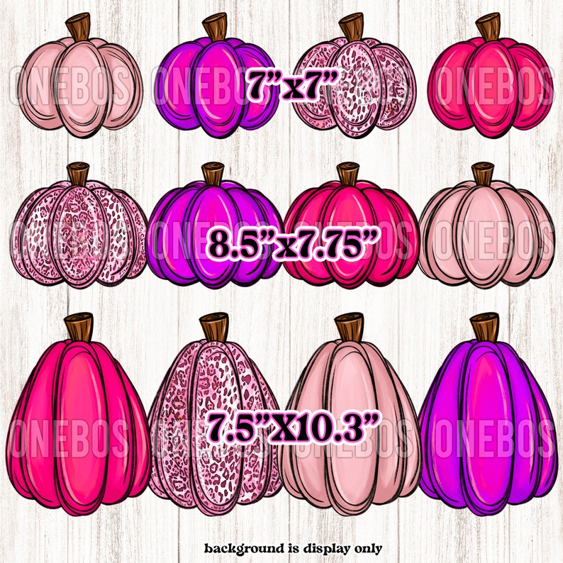 Pumpkin Clipart Hand Drawn Pumpkin Trio Elements Pastel Pink - Etsy