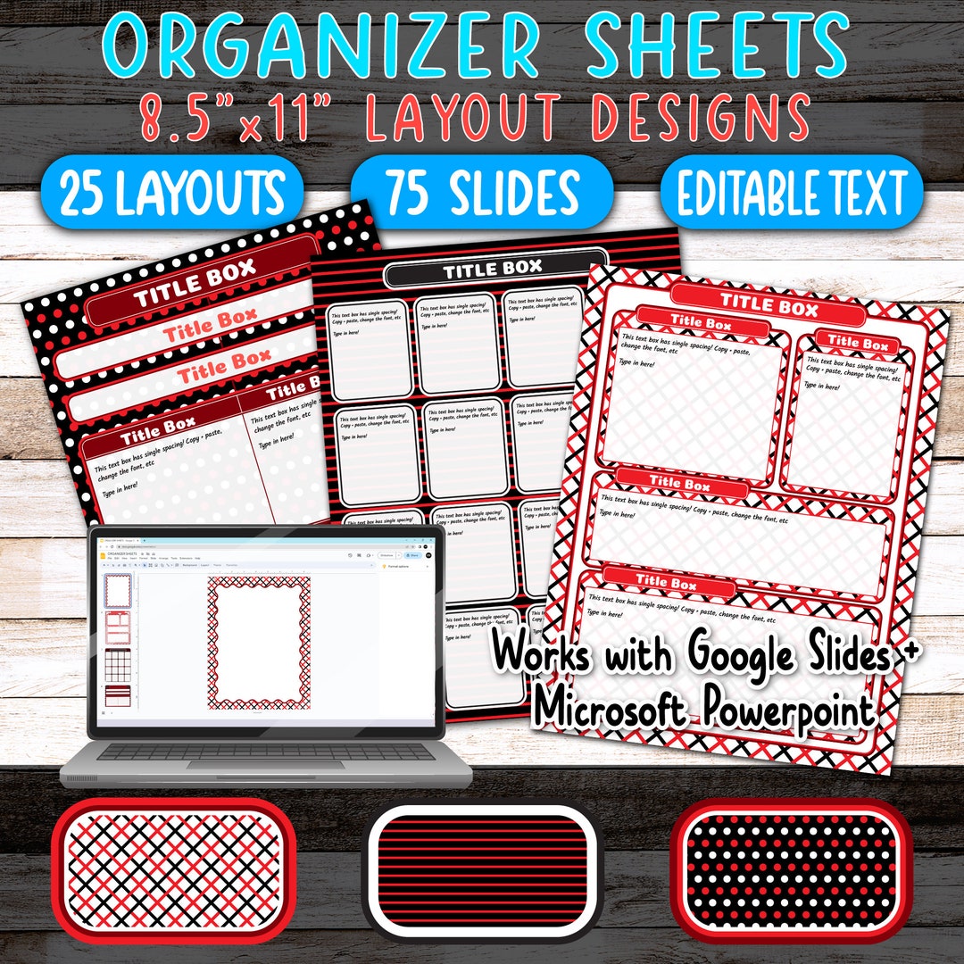 Organizer Sheet Templates | Planner & Presentation Pages (editable ...