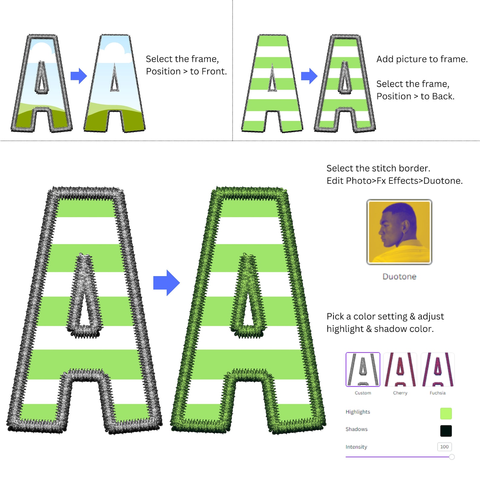 Digital Stitch Alpha PNG, Faux Embroidery Applique Patch Letters ...