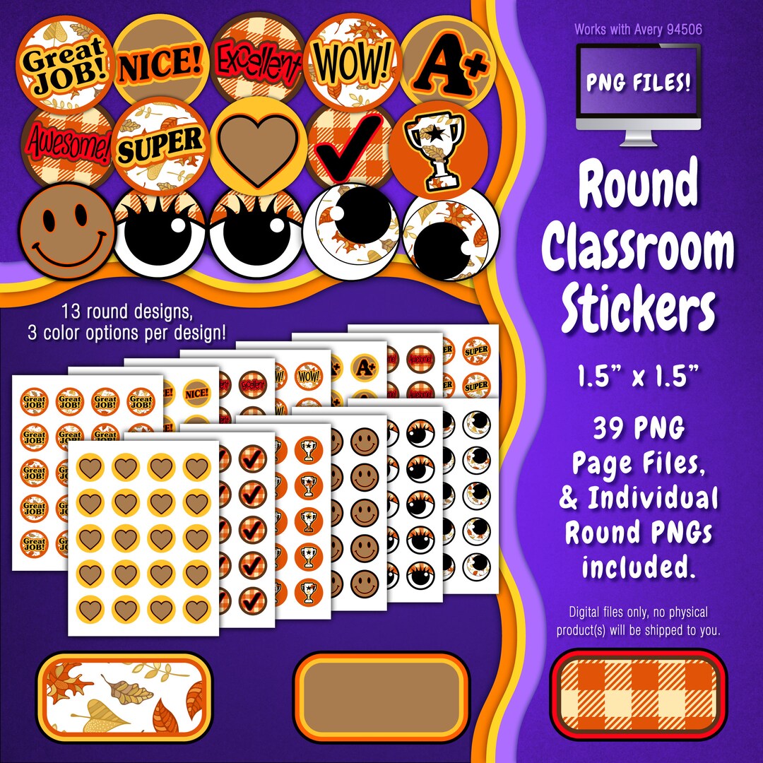 Sticker Pack | Individual Digital Stickers & Avery Sheet Templates ...