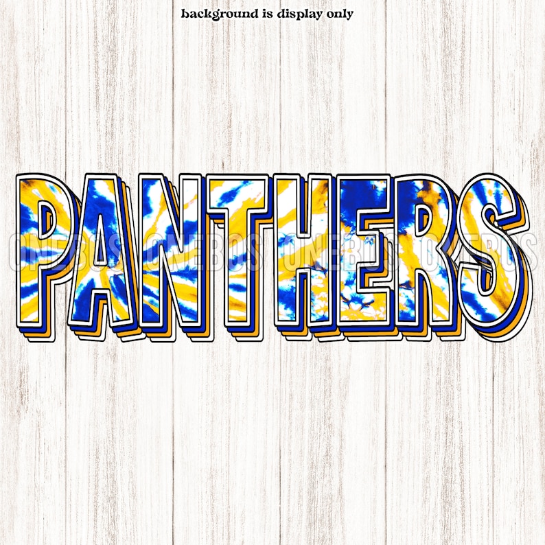 Panthers Mascot Digital Download PNG, Tie-dye Royal Blue Golden Yellow ...
