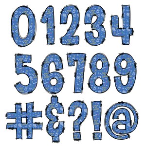 Digital Download | Doodle Back to School Teacher Blue Pattern Fill ...