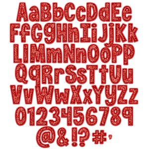 Digital Red Sequin Alphabet, Faux Realistic Lined Sequin Letters, Faux ...