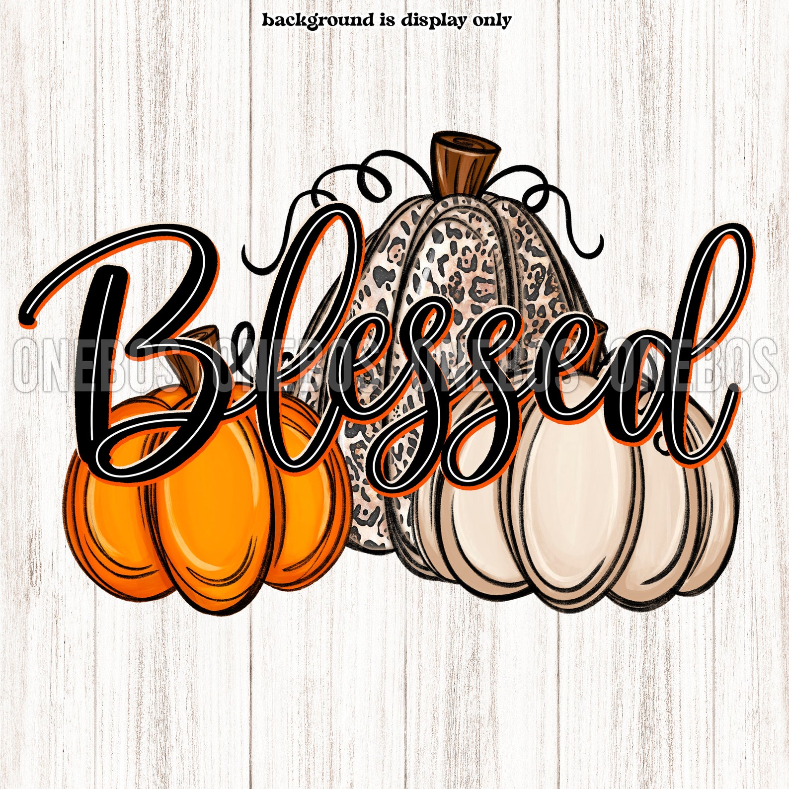 Blessed Pumpkin PNG Clipart for Fall Thanksgiving Hand - Etsy