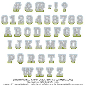 Digital CHENILLE Alpha Pdfs, Faux Chenille Applique Patch Letters ...