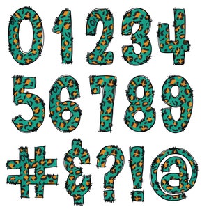 Digital Download | Doodle Teal Leopard Pattern Fill | PNG Clipart ...