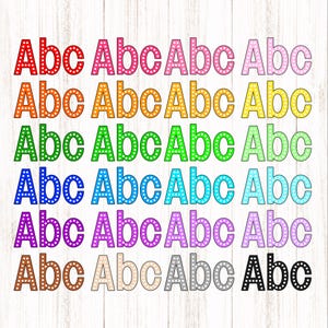 Dots Alphabet PNG Bundle, School Basics Color Basics V1, Rainbow Sets ...