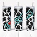 Funny Retro I Heart Cows 3D Inflated Tumbler Wrap Png, Repeating ...