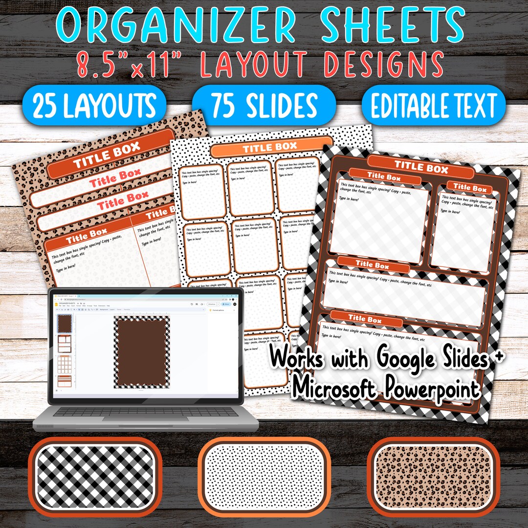 Organizer Sheet Templates | Planner & Presentation Pages (editable ...