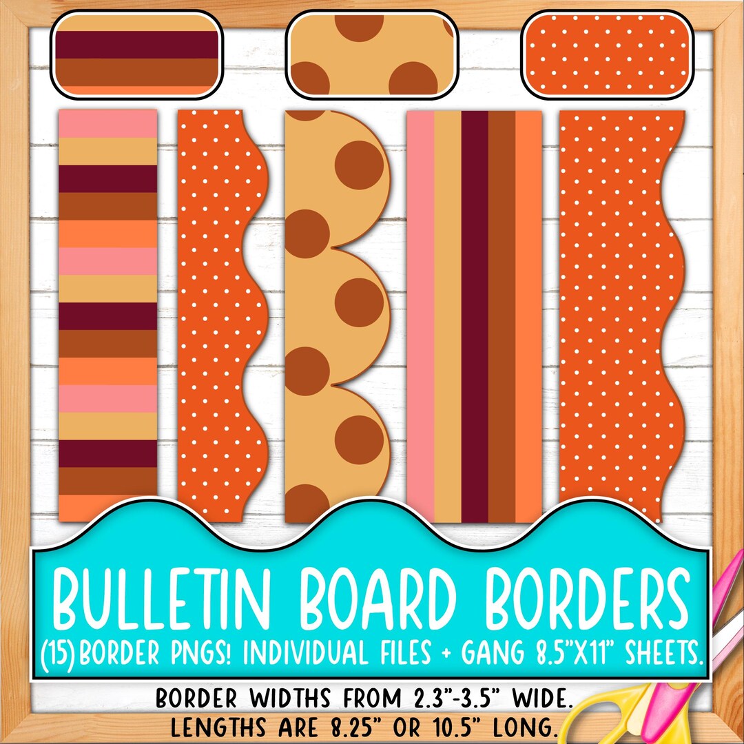 Borders for Bulletin Boards | Print & Cut, Seamless | Stripes, Polka ...