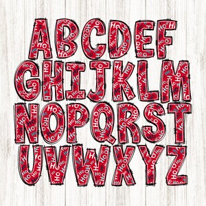 Doodle Alphabet Bundle, 16 Sets in Christmas Paper Patterns, Bonus ...