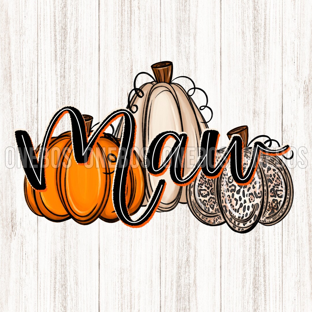 Maw Pumpkin PNG, Clipart for Fall, Thanksgiving, Hand Drawn Line Font ...