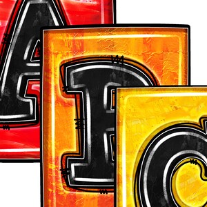 10 Color Basics Boxy Doodle Alphabet PNG, Digital Download, Casual Hand ...