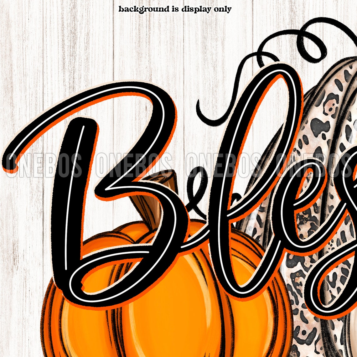 Blessed Pumpkin PNG Clipart for Fall Thanksgiving Hand - Etsy