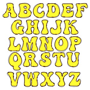 Digital Download | Doodle Retro AG - Yellow Vintage | Hand Drawn ...