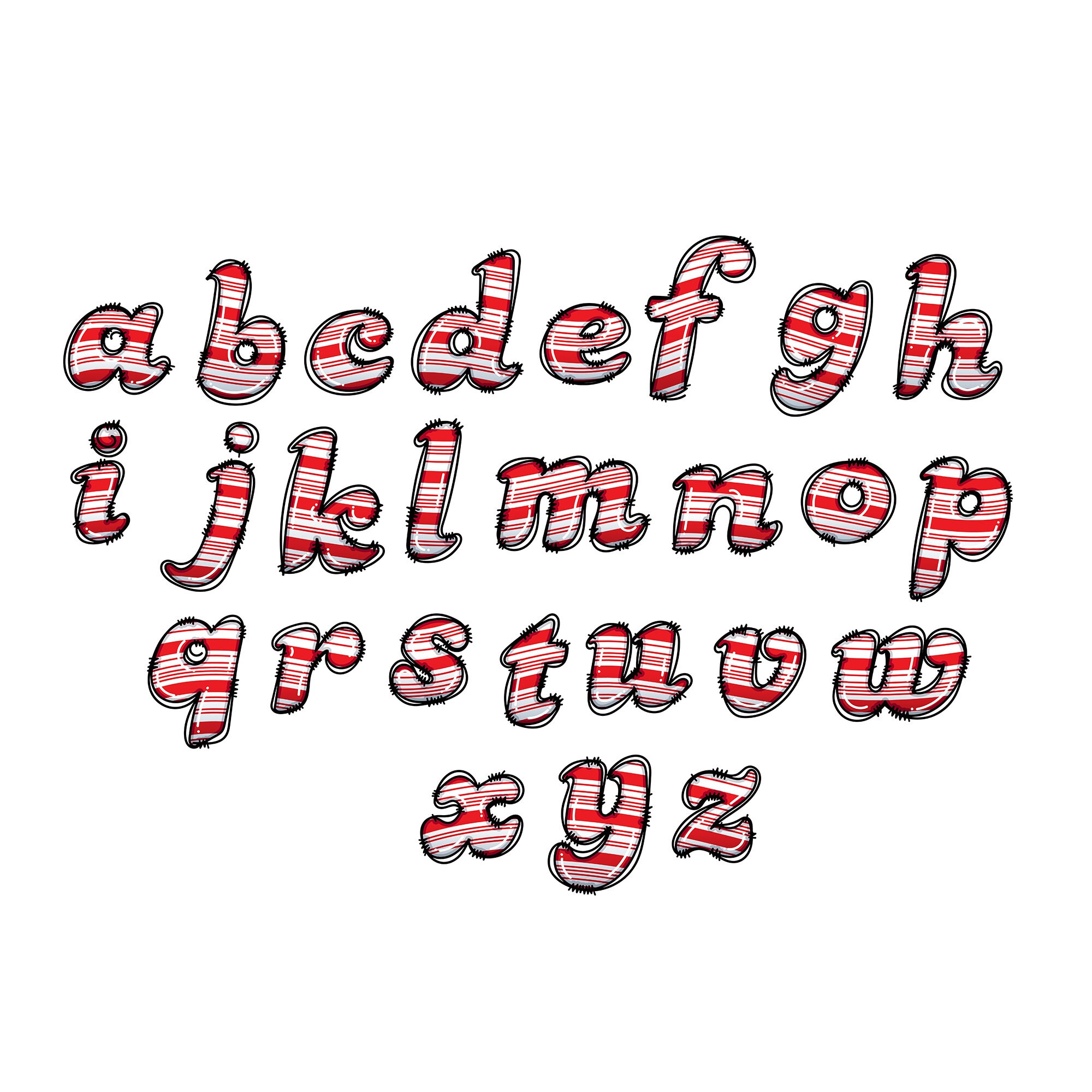 Candy Cane Letter PNG Peppermint Type Red White Striped | Etsy