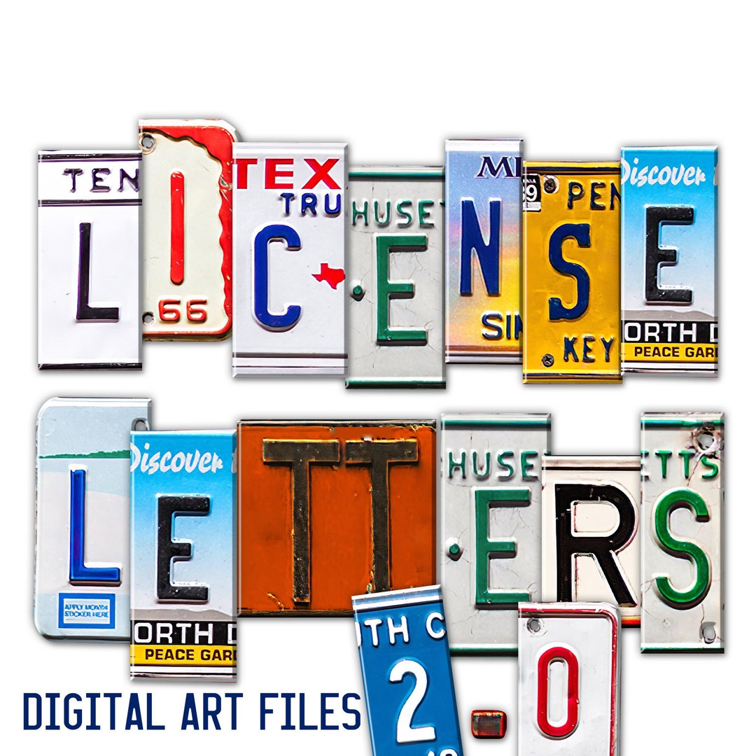 Digital Download License Plate 2.0 Letters and Numbers | PNG Clipart ...
