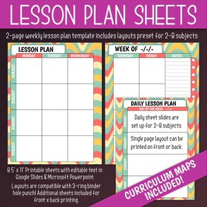 Lesson Plan Sheets & Curriculum Maps (editable) | Floral, Diamond ...