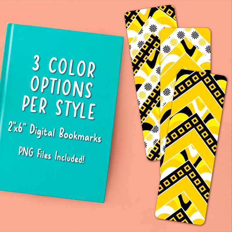 Digital Bookmarks (printable), Clipart Bundle Set of 12 | Lined & Blank ...