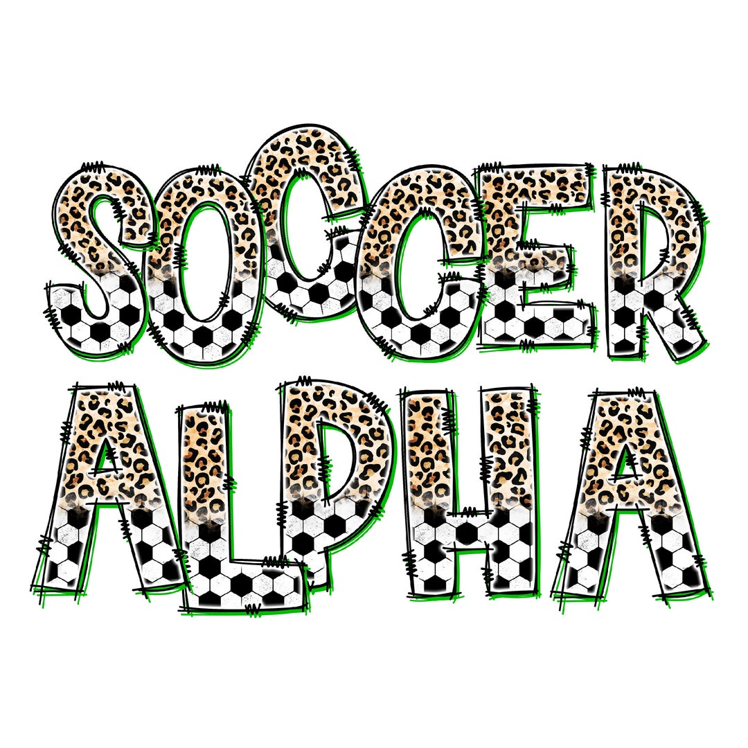 Soccer Football Letters PNG, Leopard and Hexagonal Background Pattern ...