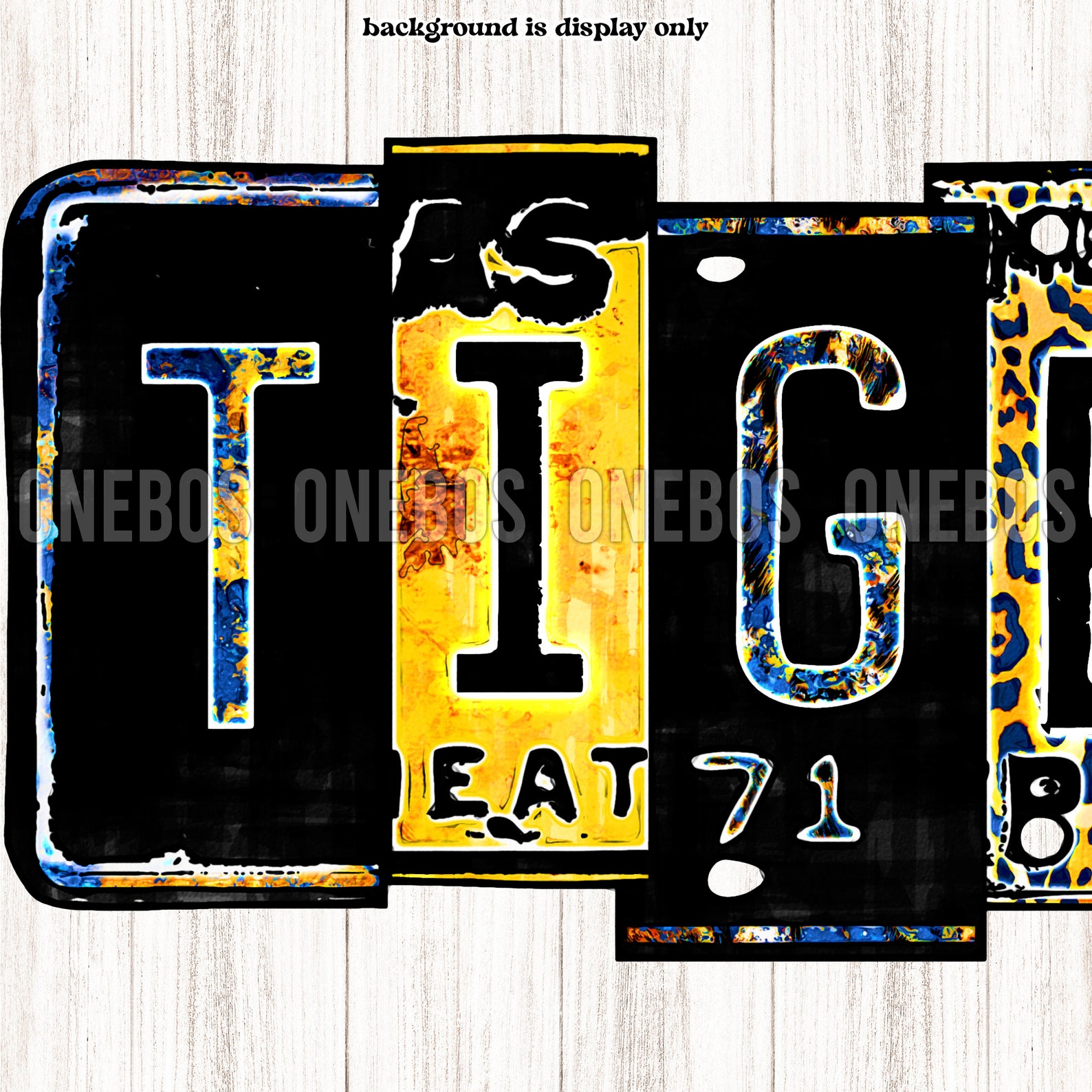 Tigers License Plate Dynasty PNG, Blue, Gold, Black, Leopard, Grunge ...