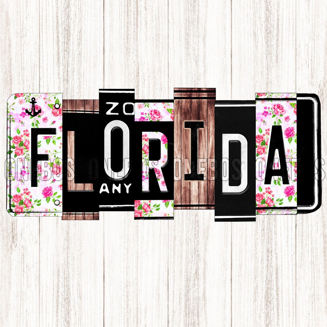 Florida PNG Digital Download License Plate Word Art in - Etsy