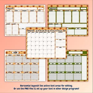 Calendar Pack - Editable Daily | Weekly | Monthly | Yearly | Polka Dots ...