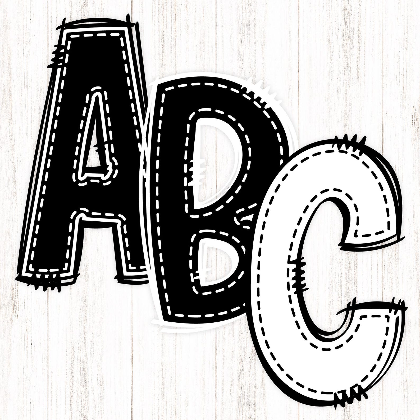 Retro Checker Print Alphabet Bundle, Doodle Alphabet Letters, Pink ...